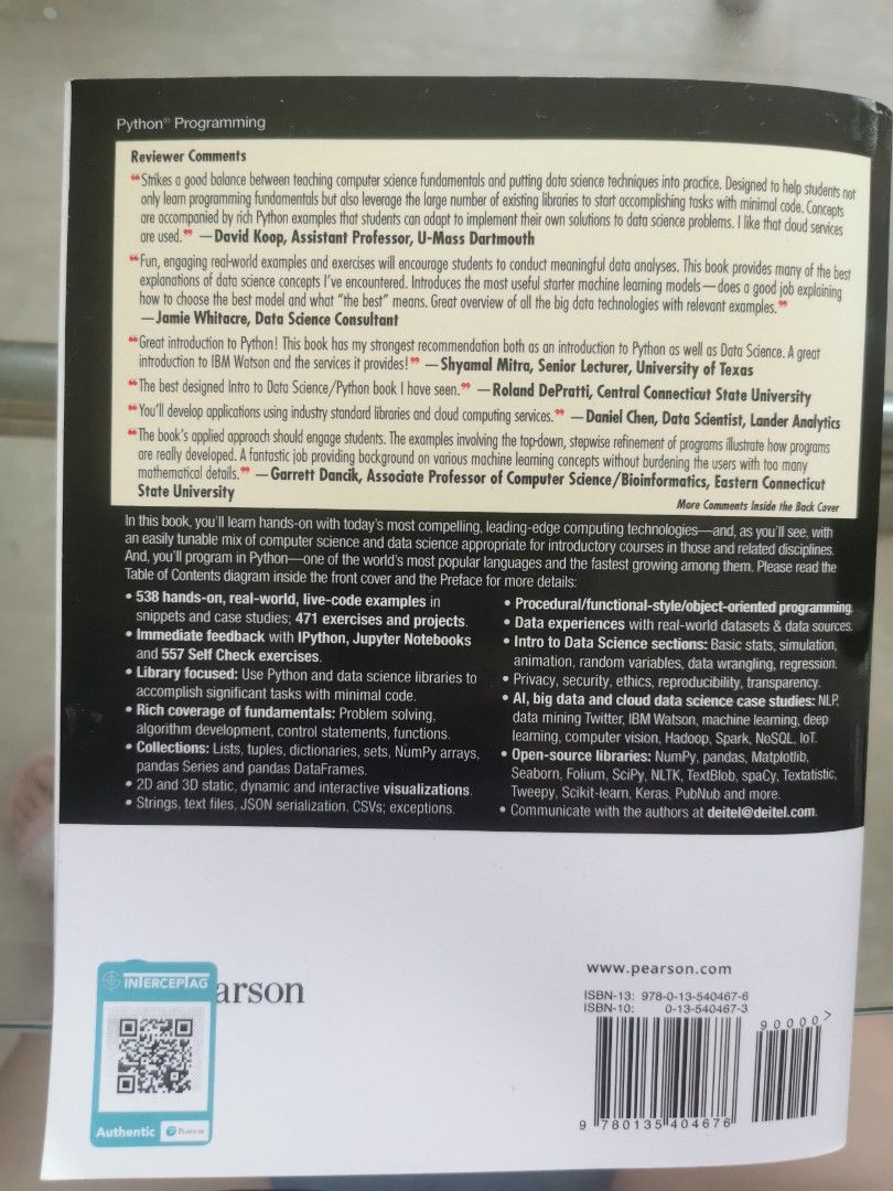 Intro to Python for computer science and data science, Hobbies & Toys ...