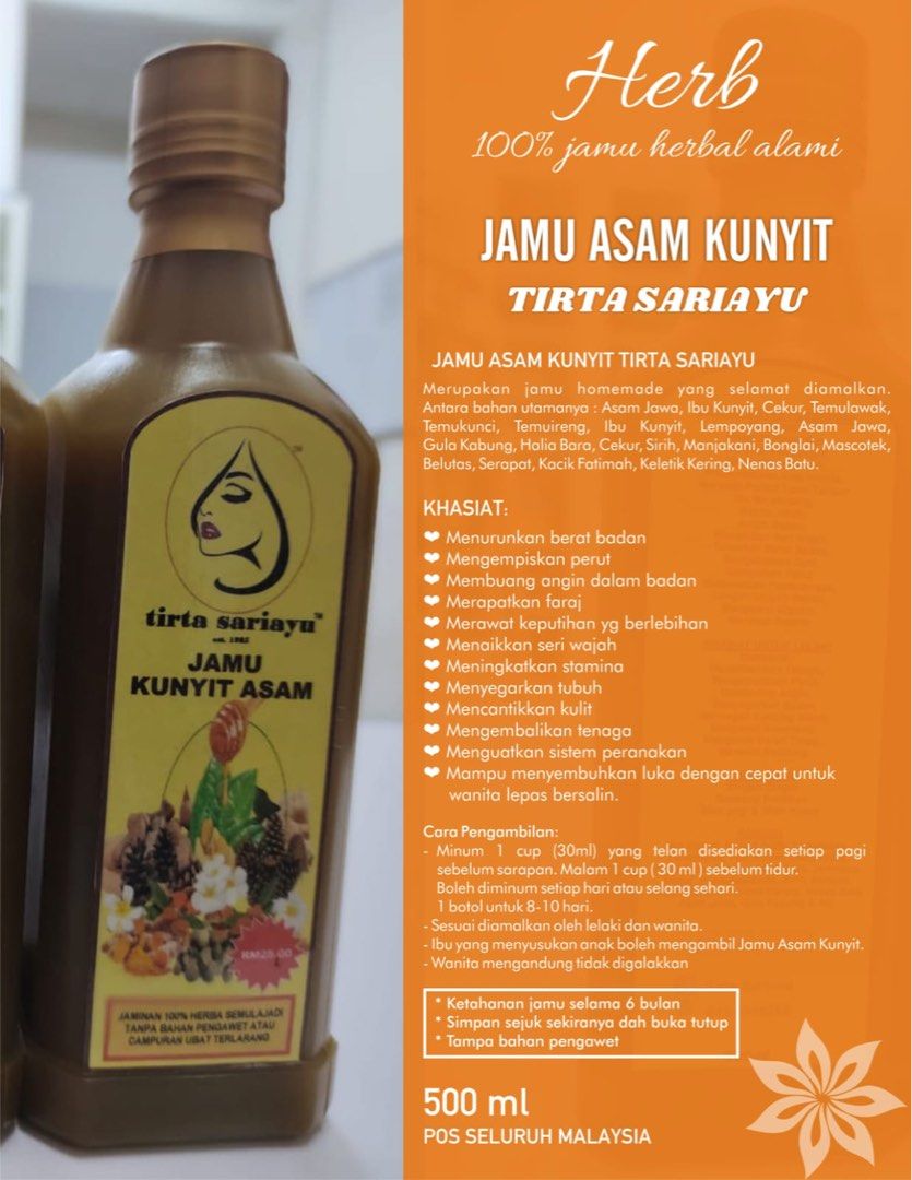 Jamu Kunyit Asam Food And Drinks Other Food And Drinks On Carousell