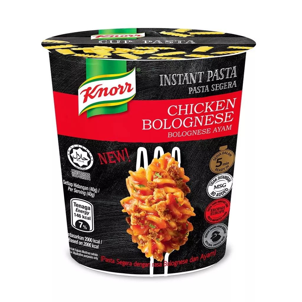 Knorr cup instant pasta Bolognese cheesy cream carbonara instant ...