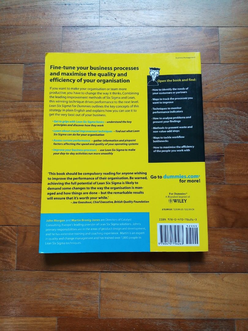Lean Six Sigma for Dummies, by John Morgan, Martin Brenig-Jones ...