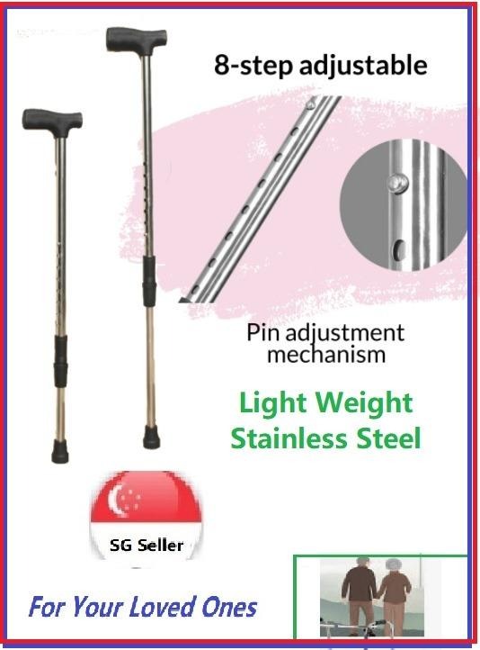 [Brand New] Light Weight Height Adjustable Canes Stainless Steel Cane ...