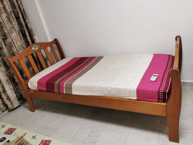 Lightly used single bed for sale, Furniture & Home Living, Furniture ...