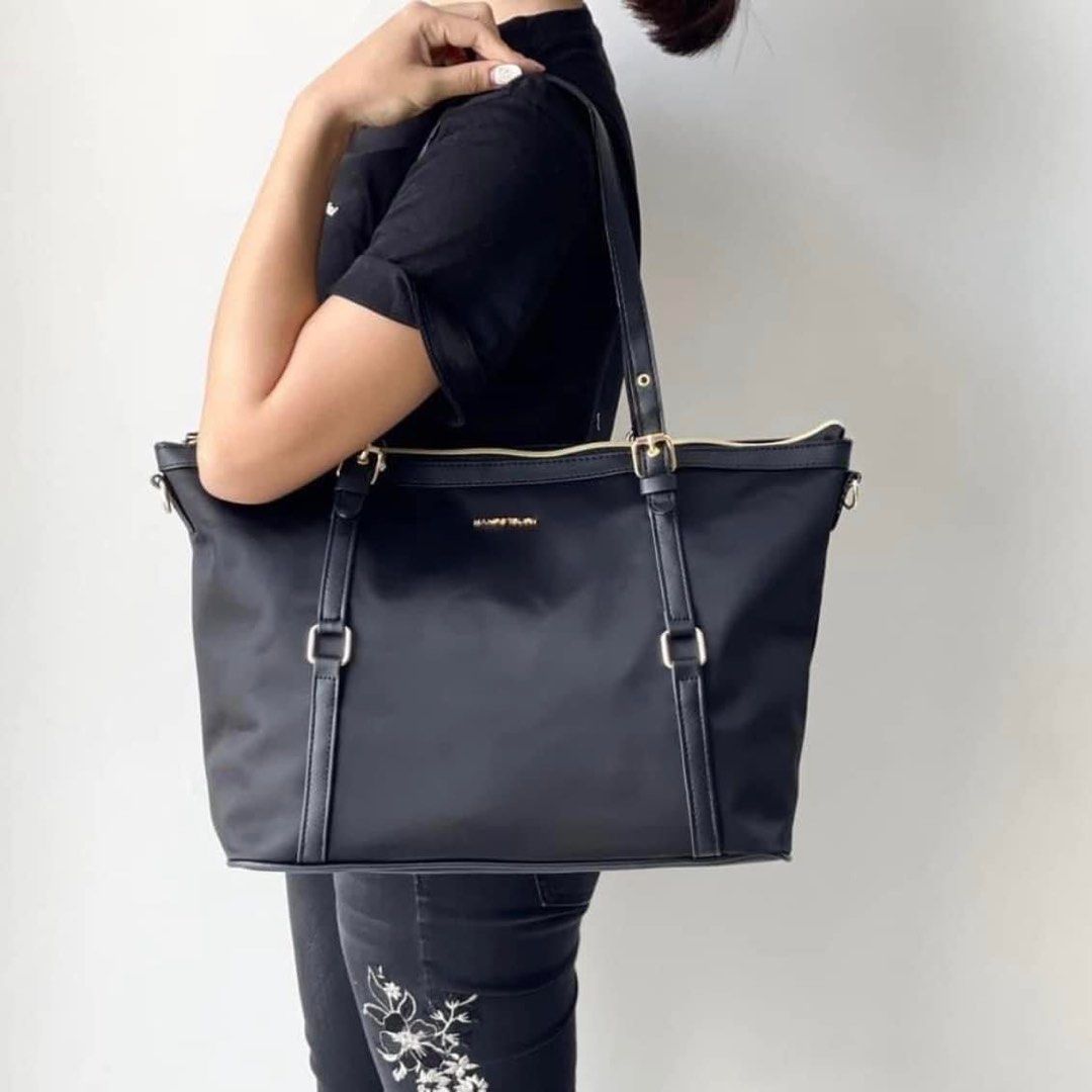 MANGO Nylon Tote with Sling, Women's Fashion, Bags & Wallets, Shoulder ...