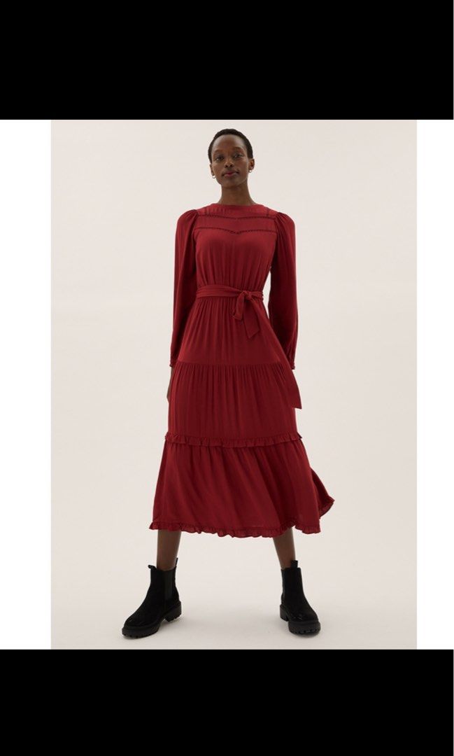 Mark & Spencer red Dress, Women's Fashion, Dresses & Sets, Dresses on ...