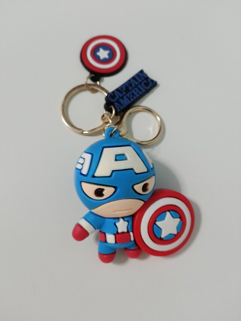 Marvel Iron Man Spider Man Captain America Keychain Ironman Spiderman ...