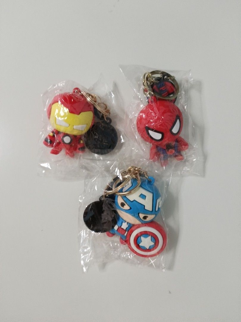 Marvel Iron Man Spider Man Captain America Keychain Ironman Spiderman ...
