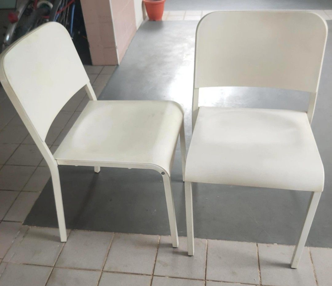 melltorp ikea chair 2red 2 white, Furniture & Home Living, Furniture ...