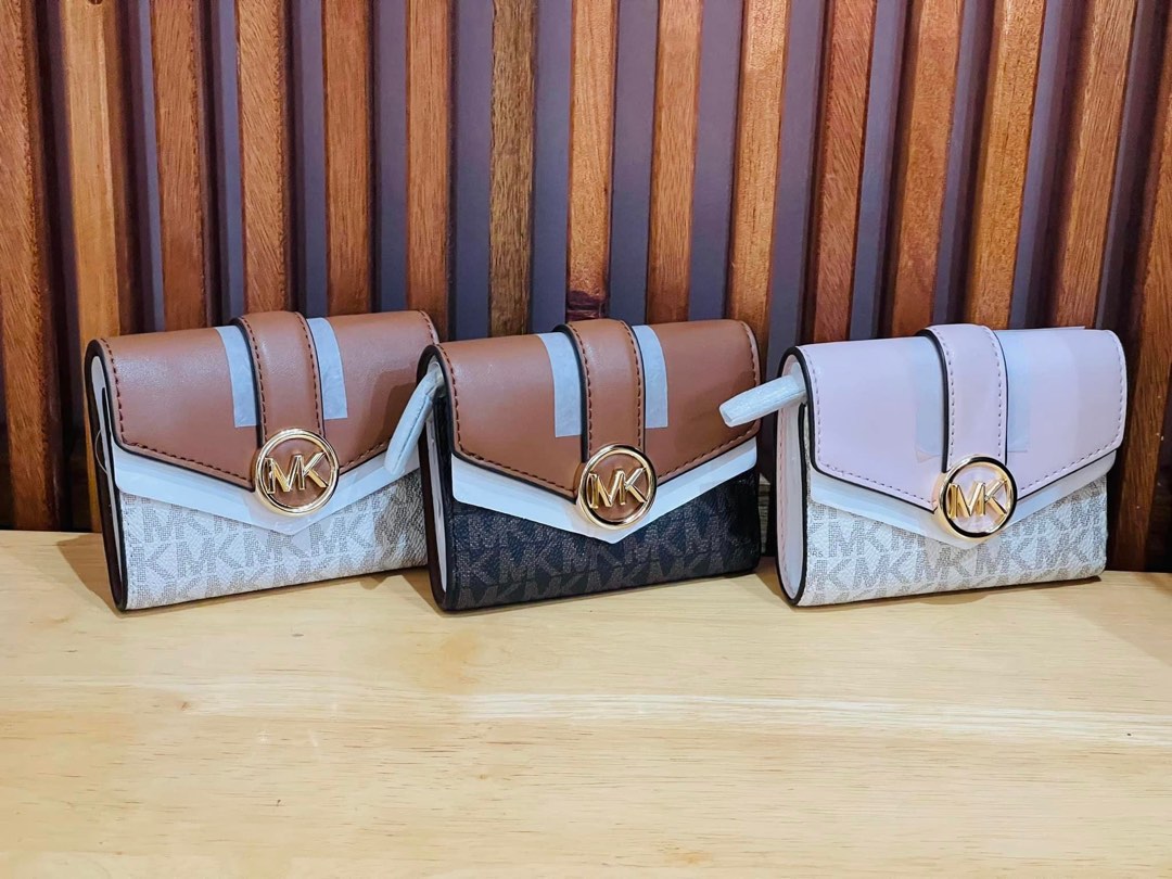 MK Carmen Medium Logo and Faux Leather Wallet, Women's Fashion, Bags & Wallets, Wallets & Card ...