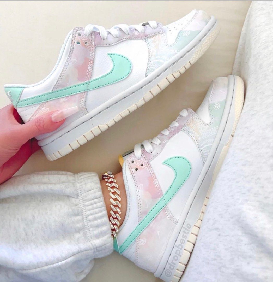 Nike Dunk Low Pastel Paisley, Women's Fashion, Footwear, Sneakers on ...