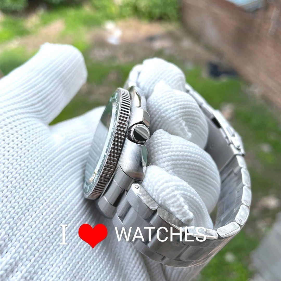 ⌚NO LOGO BLACK AND GREEN DIAL TURTLE WITH LUMINOUS BEZEL, MARKERS AND ...