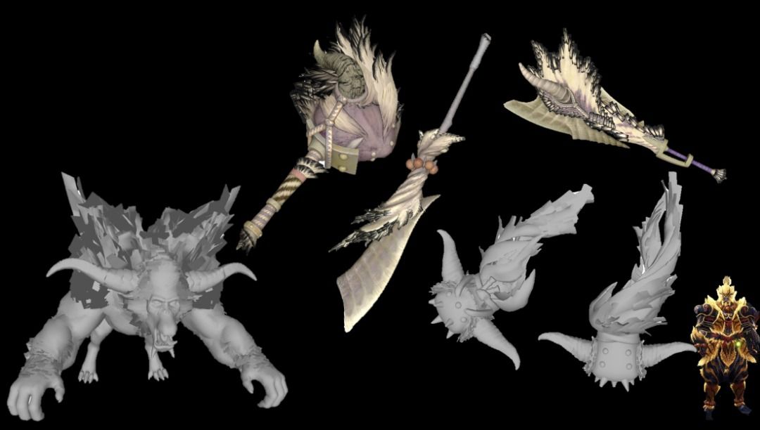 Furious Rajang Action Figure/Sculpture + Weapons, Hobbies & Toys ...