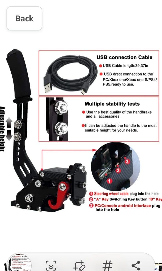 Obokidly Upgrade 3-in-1 Upgrade 4th GEN USB Handbrake Support G29 ...