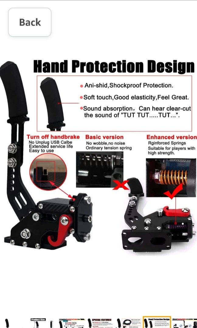 Obokidly Upgrade 3-in-1 Upgrade 4th GEN USB Handbrake Support G29 ...