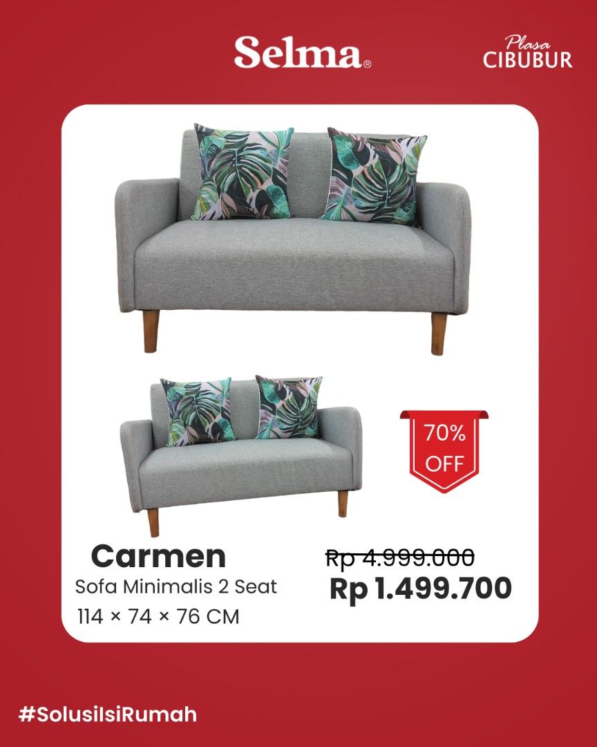 OBRAL SOFA 2 SEAT ABU-ABU CICILAN 3-24 BULAN, Perabotan Rumah di Carousell