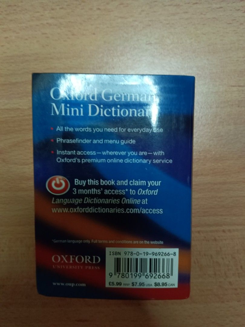 Oxford German Mini Dictionary, Hobbies & Toys, Books & Magazines ...