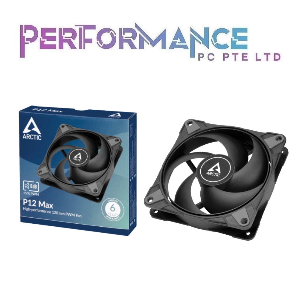 P12 Max (Black) High Performance 120 mm Fan 3300 RPM Non-ARGB Fan (6 ...
