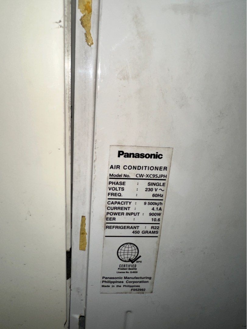Panasonic 1hp window type non-inverter, TV & Home Appliances, Air ...