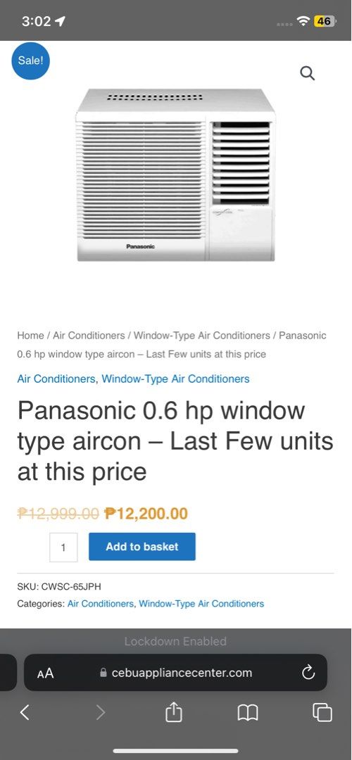Panasonic Window Type Ac on Carousell