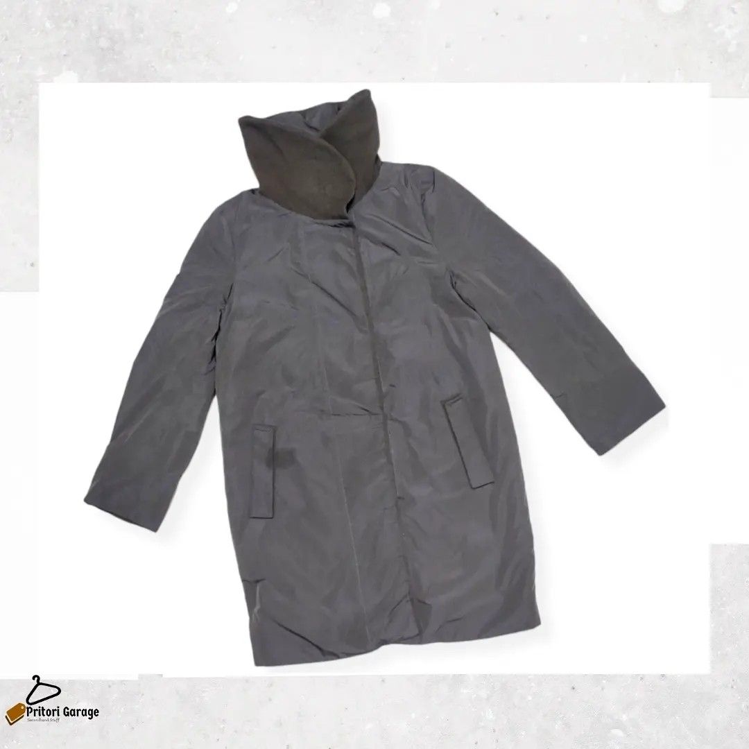 Parka Coat Puffer High Colar Jacket Emcee Dark Grey Brown Color ...