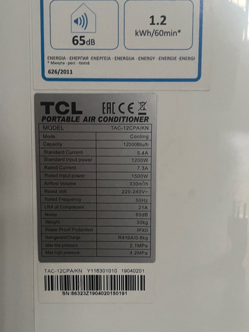 Portable Aircon TCL, TV & Home Appliances, Air Conditioners & Heating ...
