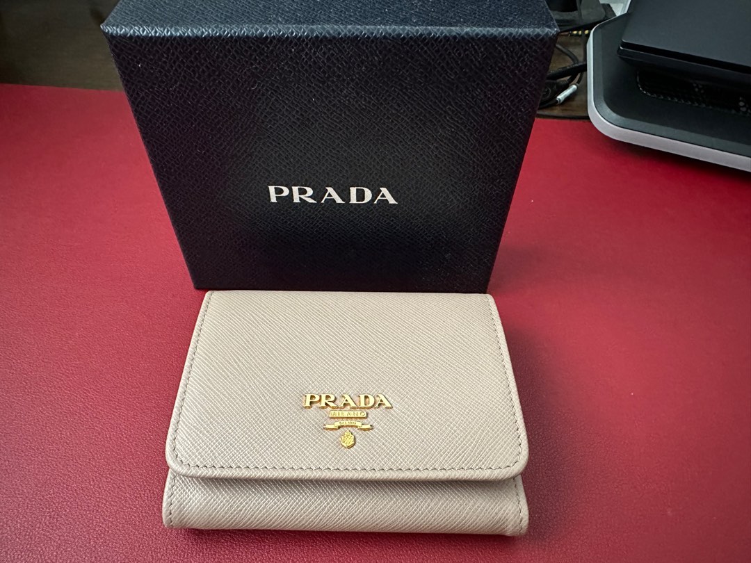 Prada Trifold Wallet, Luxury, Bags & Wallets on Carousell