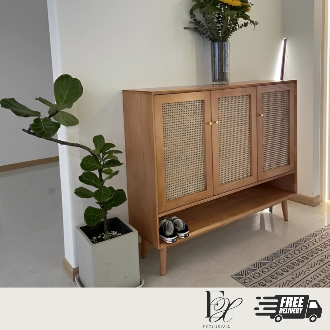 Rattan Shoe Cabinet Rack NATHAN, Furniture & Home Living, Furniture ...