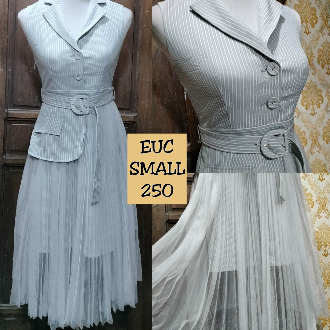 Pretty Korean OverLap Mesh Dress, Women's Fashion, Dresses & Sets ...