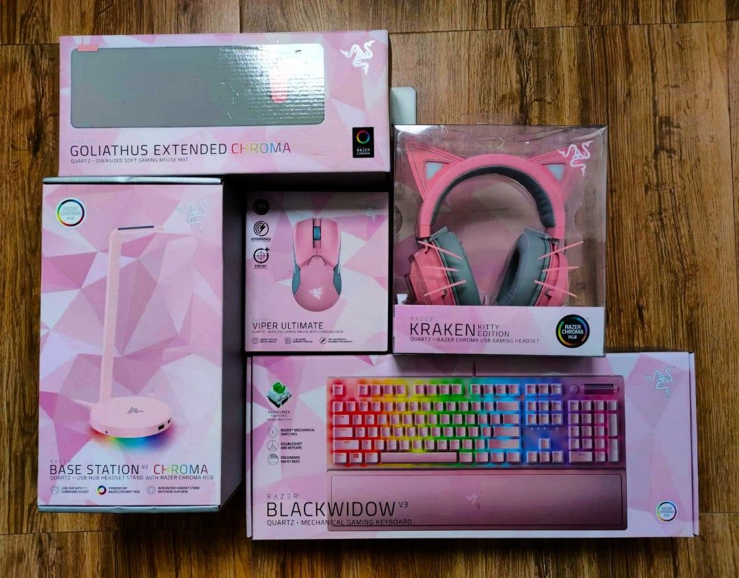 RAZER QUARTZ PINK GAMING PERIPHERALS on Carousell