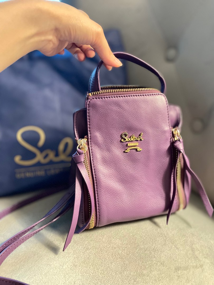 Salad bag 紫色真皮, 名牌, 手袋及銀包 - Carousell