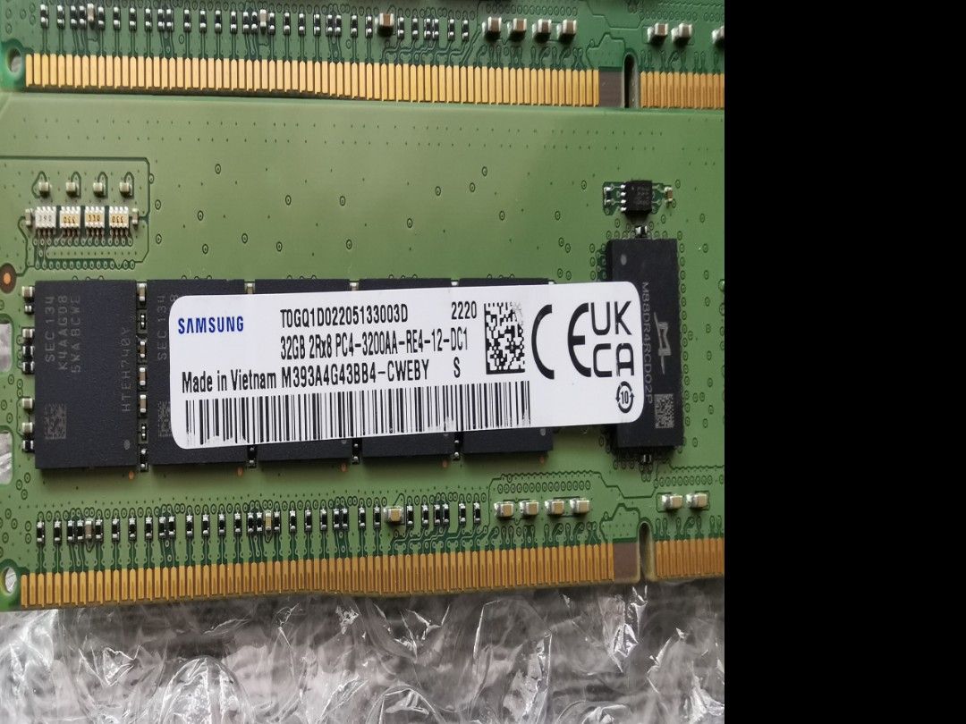 Samsung DDR4 3200 ECC 32gb RDIMM (512gb available), Computers & Tech ...