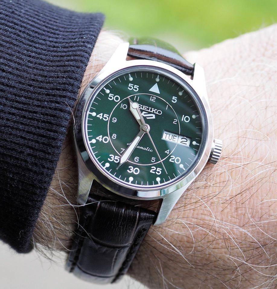Seiko 5 Sports SRPJ89K1 Field Kelly Green Flieger Automatic Green Dial ...