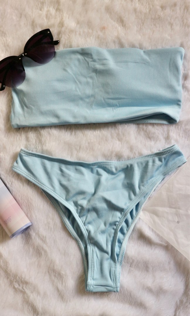 SHEIN POWDER BLUE TUBE BIKINI on Carousell