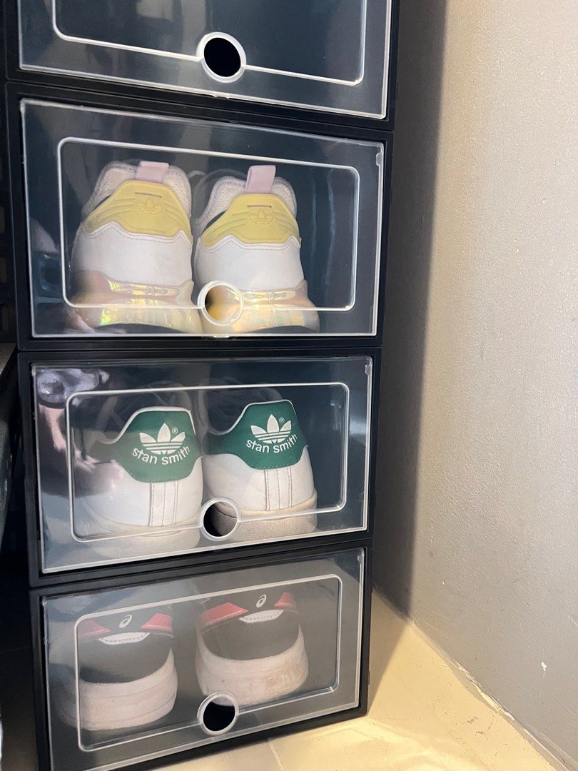 Shoe Box Sneakers Sports Shoes Organiser Foldable Easy to Keep Black ...