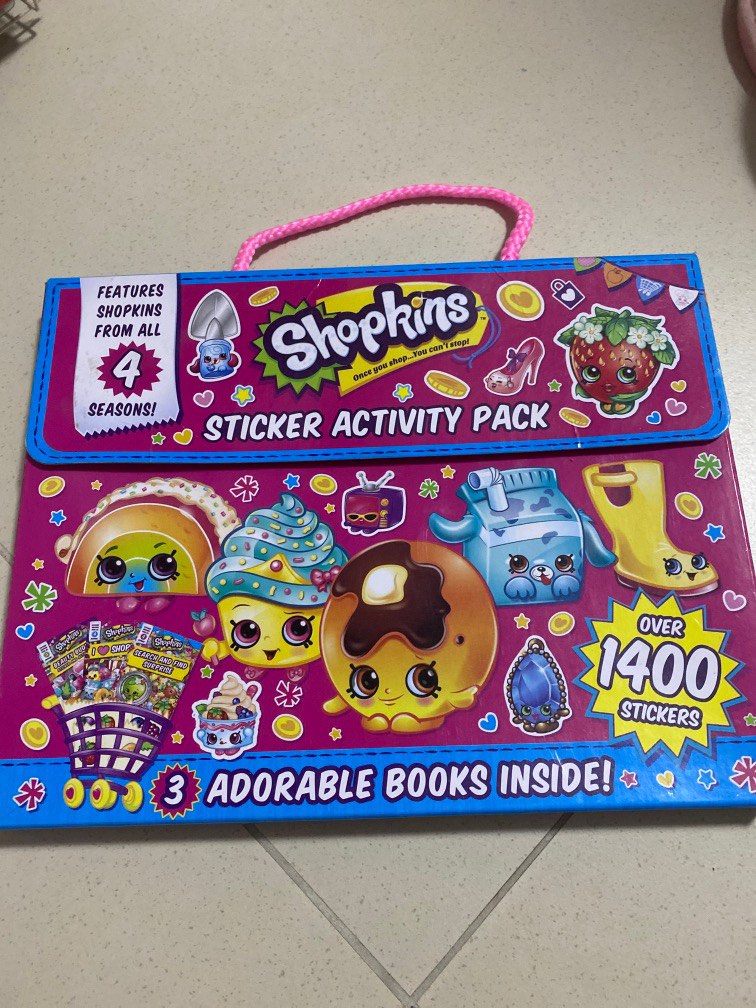 shopkins sticker activity books [inside includes 3 activity books and 5 ...