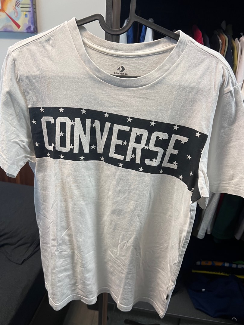 Simple White CONVERSE T-shirt, Men's Fashion, Tops & Sets, Tshirts & Polo Shirts on Carousell