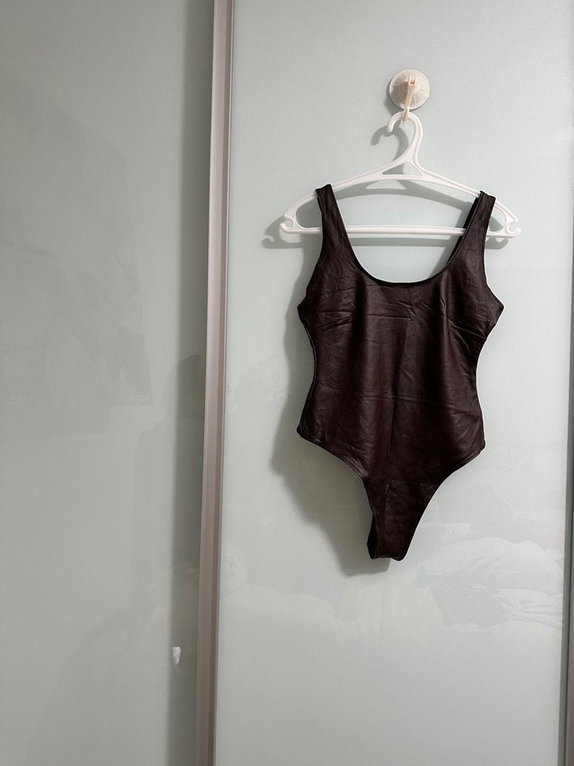 Skims brown latex bodysuit, Women's Fashion, New Undergarments ...
