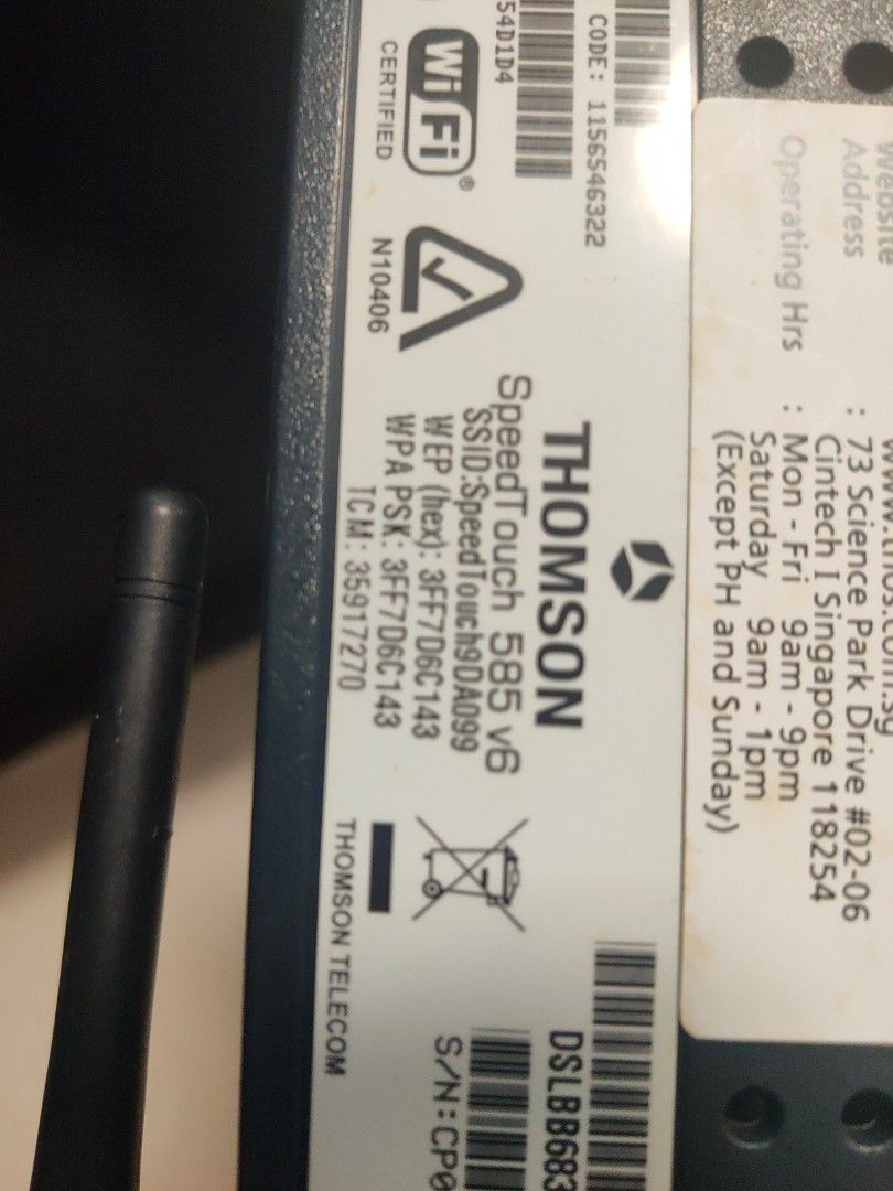 SpeedTouch 585 V6 router, Computers & Tech, Parts & Accessories, Other ...