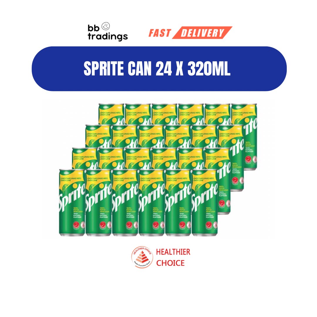 Sprite Sparkling Lemon Lime Can (24 x 320ml), Food & Drinks, Beverages ...
