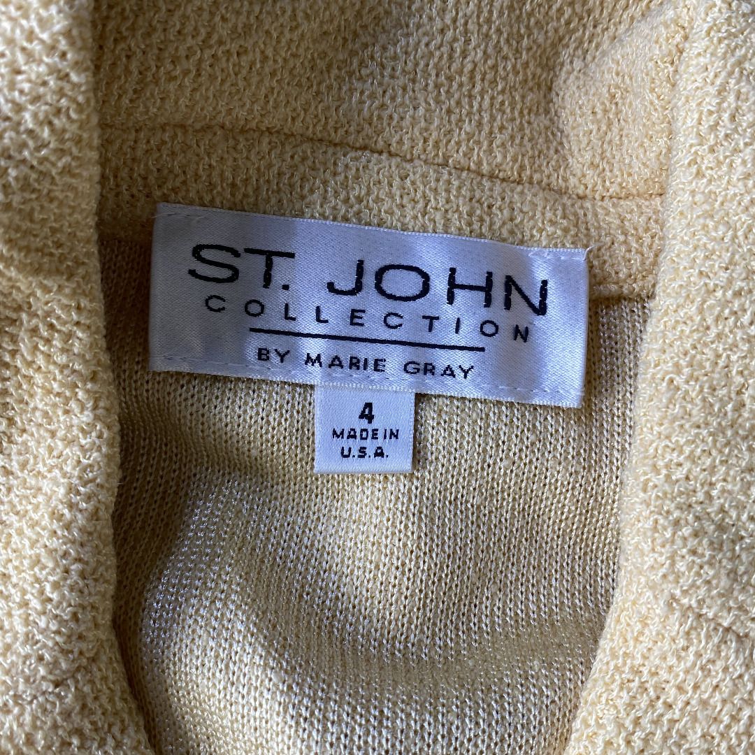 St John Collection by Marie Gray Vintage Light Yellow Tweed Jacket, Women's Fashion, Coats ...