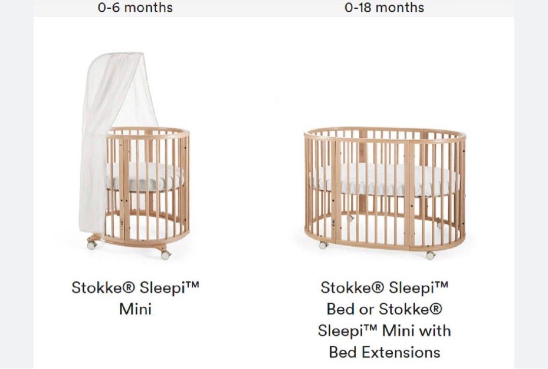 Stokke Sleepi Cot V2 Mini and Bed with accessories, Babies & Kids, Baby ...