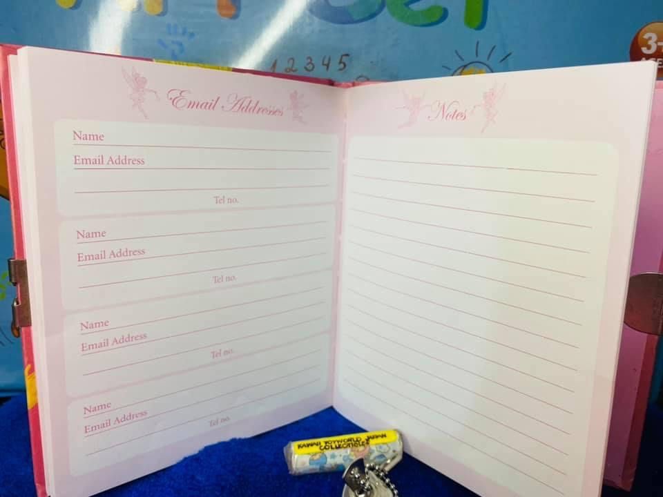 Tinkerbell Diary with lock/keys Journal Hard cover 130, Hobbies & Toys ...