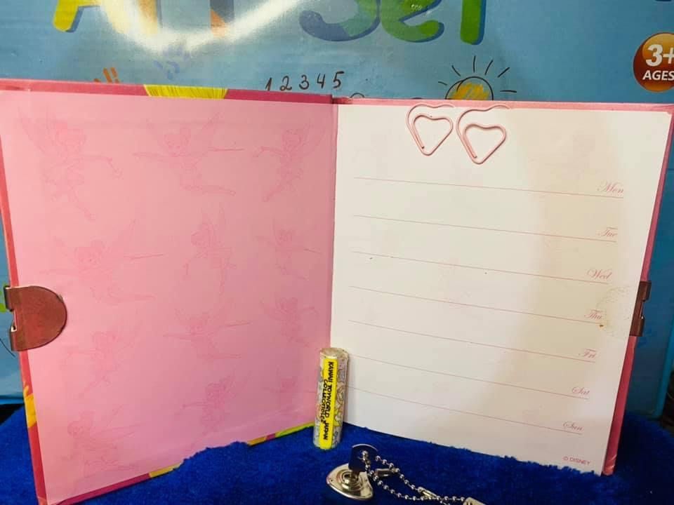 Tinkerbell Diary with lock/keys Journal Hard cover 130, Hobbies & Toys ...