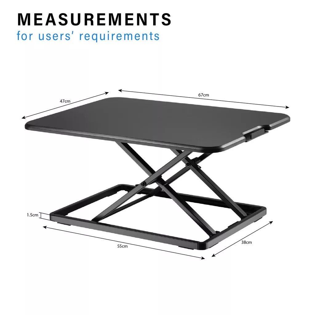 ULTi Ultra-Slim Desk Converter, Standing Desk Riser, Height Adjustable ...