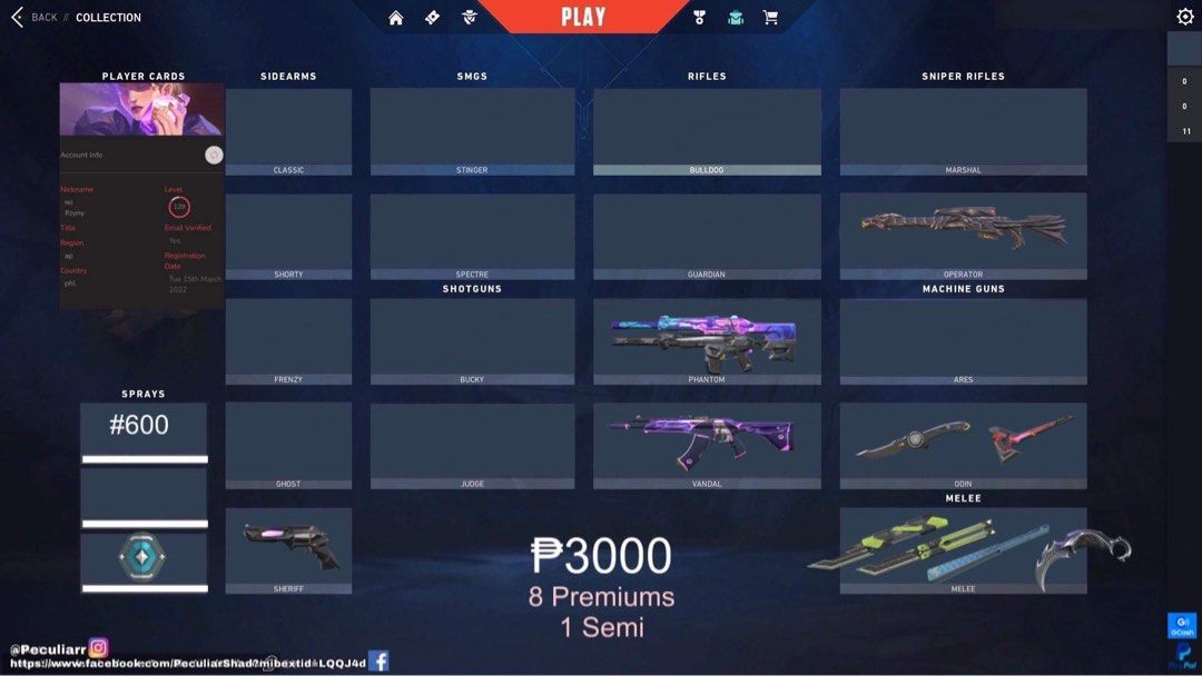 Valorant Accounts Skins, Video Gaming, Video Games, Others on Carousell