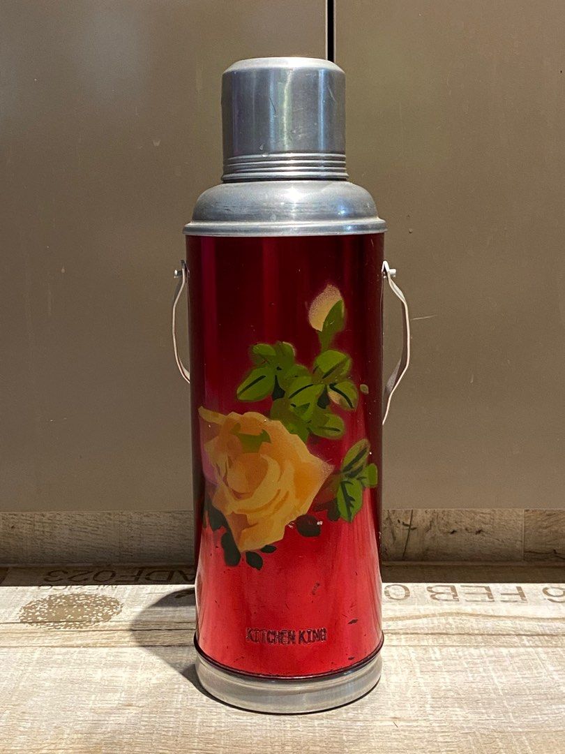 Vintage Retro Roses Chinese Vacuum Flask Thermos, Hobbies & Toys ...