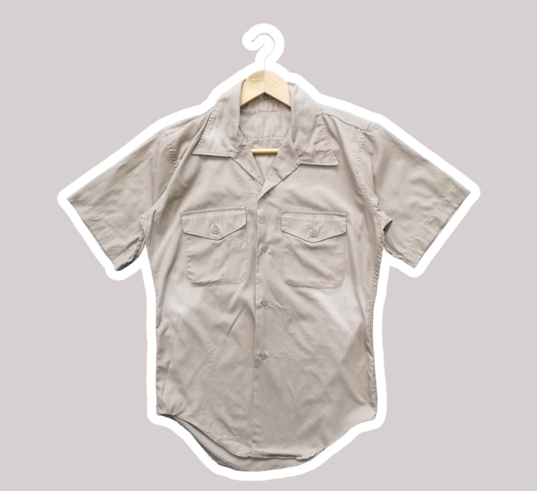 VINTAGE U.S.M.C MILITARY KHAKIS SHORT SLEEVE UNIFORM SHIRT, Men's ...