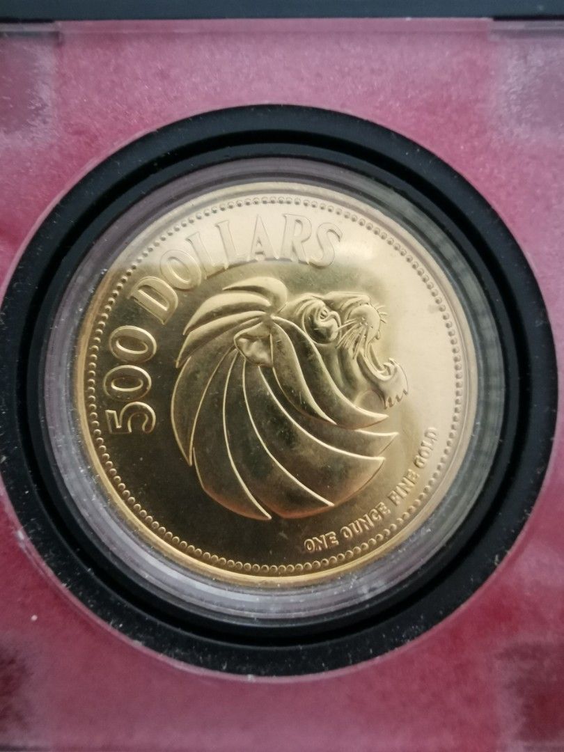 $100 HDB, $250 Coat of Arm & $500 Lion 900 Fineness Gold Coin Set 58 ...