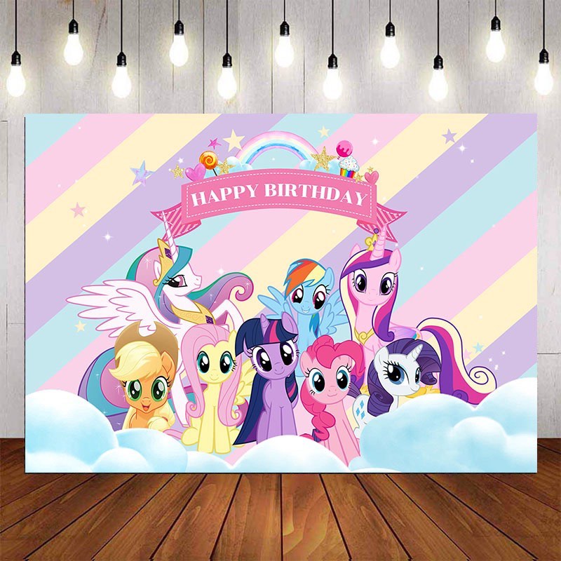 150x90cm Little Pony Pinkie Pie Twinkle Backdrop Cartoons Birthday ...