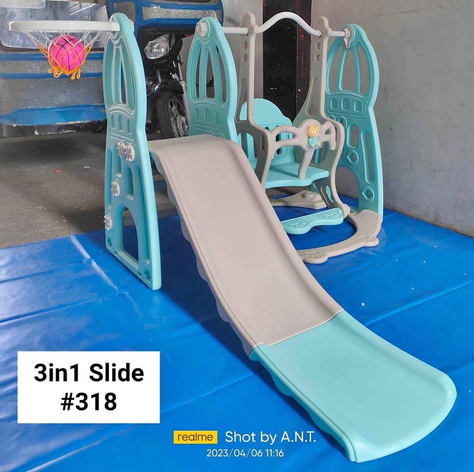 3-in-1 Castle Slide with Swing and Basketball loop (Code 318) on Carousell