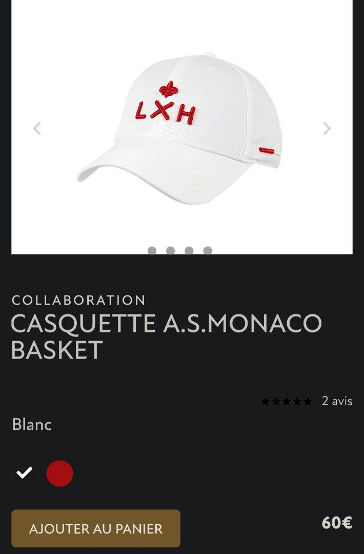 法國潮牌 LXH x AS Monaco Basketball Limited Edition Strapback Hat 摩納哥籃球隊限量版 ...